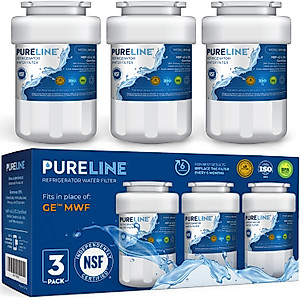 Pureline MWF Refrigerator Water Filter, Replacement for MWF Water Filter, Smartwater MWFP, Kenmore 46-9991, Models MWFP, MWFINT, GWF, GWFA, Refrigerator Water Filter. NSF Certificate