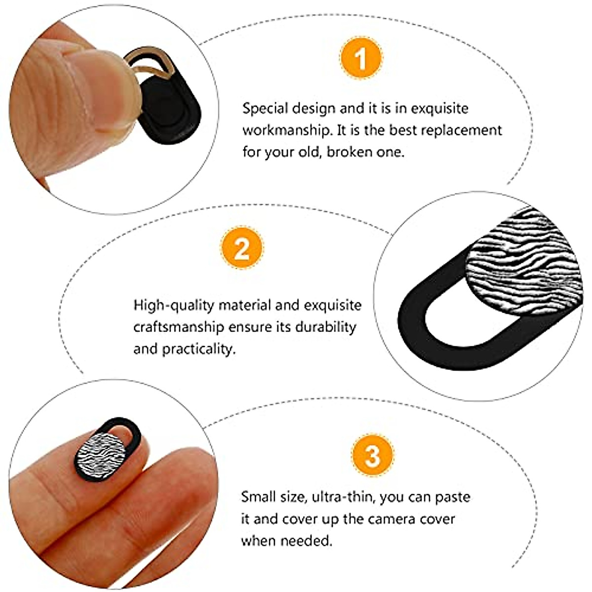 OSALADI Computer Camera Computer Camera Computer Stickers 3pcs Webcam Cover Slide Laptop Camera Cover Slide Blocker for Computer Tablets Black Slides Computer Stickers Computer Stickers