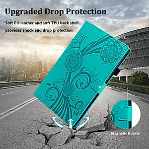Kitzomi for Lenovo Tab P11 Pro 2nd Gen Case 2022 (TB-132FU/138FC) with PU Leather Folio and Kickstand+Card Holder, Auto Sleep/Wake with Cover for Lenovo Tab P11 Pro 11.2 Inch (2nd Gen),Turquoise