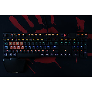 B720 Light Strike Optical Gaming Keyboard (Smooth/Linear) - Comfort Wrist pad - Faster Than Mechanical - 0.2ms Key Response Neon LED Backlit - Water Resistant [LK Black]
