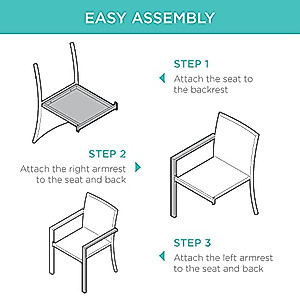 Best Choice Products Set of 2 Stackable Outdoor Wicker Dining Chairs All-Weather Firepit Armchair w/Armrests, Steel Frame for Patio, Deck, Garden, Yard - Brown