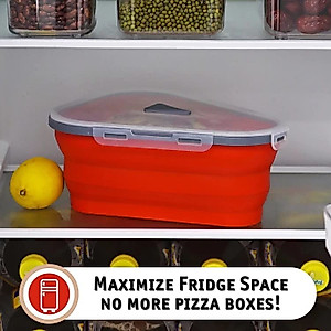 Wavebox Silicone Expandable Foldable Reusable Leftover Pizza Slice Storage Container
