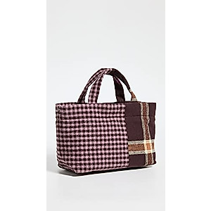 Madewell Women's Mini Mixed Plaid Tote, Spiced Raisin Multi, One Size