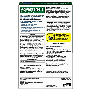 Advantage II XL Dog Vet-Recommended Flea Treatment & Prevention | Dogs Over 55 lbs. | 6-Month Supply