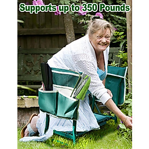 Garden Kneeler and Seat, Garden Stool, Gardening Bench with 2 Tool Pouches EVA Foam Pad for Kneeling and Sitting to Prevent Knee & Back Pain, Gardening Gift for Women, Grandparents, Seniors, Mom & Dad