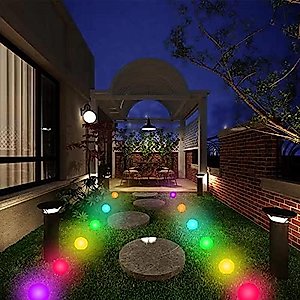 Solar Garden Lights RGB Landscape Pathway Walkway Lights Outdoor Solar Landscape Path Lights,Operated Hanging Waterproof String Light with Remote, Christmas Decoration Lights for Home Holiday Patio