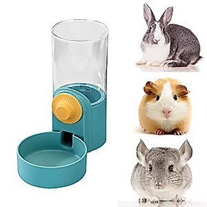 Rabbit Water Bottle Bunny Hanging Fountain Automatic Dispenser Chinchilla Water Feeder Bowl No Leak Detachable Crock for Bunny Chinchilla Guinea Pig Hedgehog Ferret Small Animal(33.8oz/1000mL)