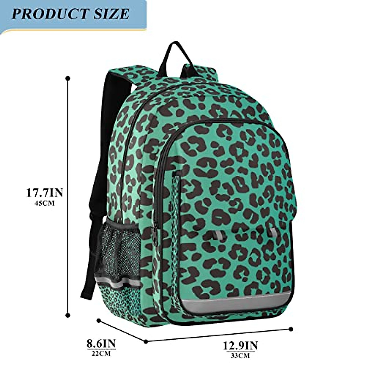 ALAZA Green Leopard Print Cheetah Laptop Backpack Purse for Women Men Travel Bag Casual Daypack with Compartment & Multiple Pockets