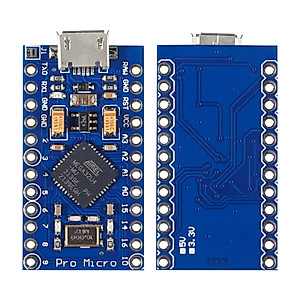 Diitao 2PACK Pro Micro 5V 16MHz Atmega32U4 Bootloadered IDE Micro USB Pro Micro Development Board Microcontroller Pro Micro Serial Connection with 2-Row Pins Header