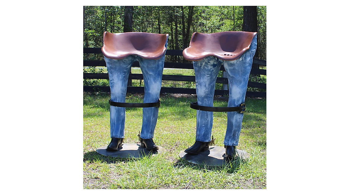 The King's Bay Pair of Cowboy Bar Stools with Jeans and Boots — 🛍️ The ...