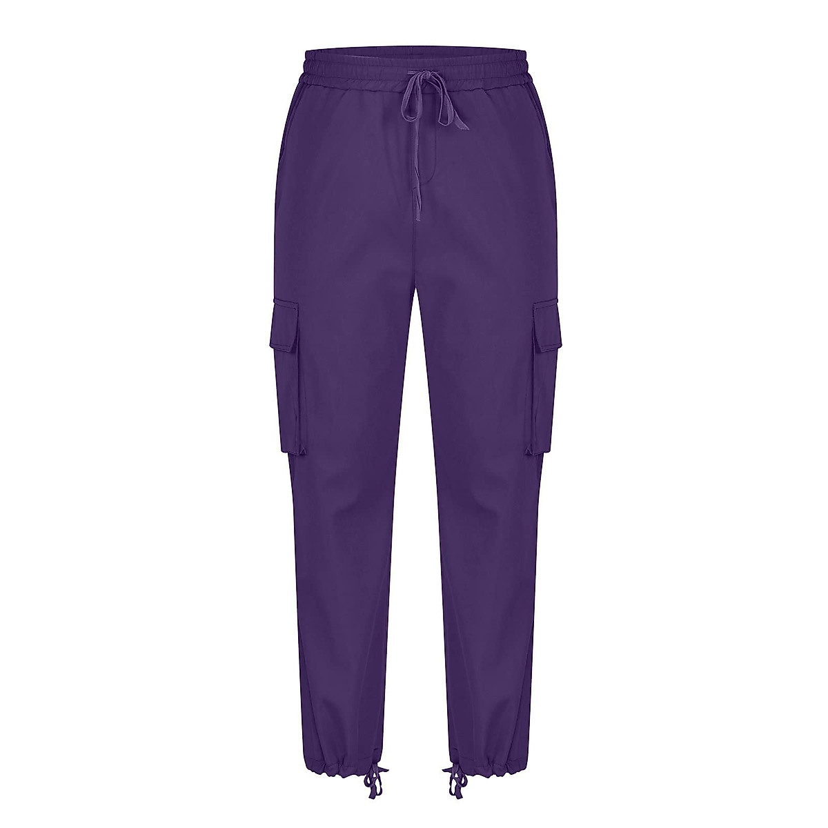 Your Orders Cargo Pants for Men Relaxed fit Hiking Joggers Sweatpants Casual Loose Cotton Drawstring Straight Pants with Pockets Men's Pants Elastic Waistband Jeans Purple 2X