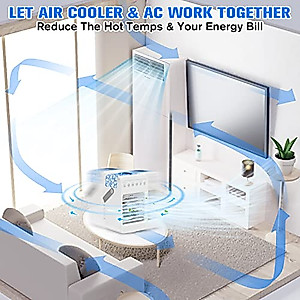 Portable Air Conditioner,Oscillation Mini Air Conditioner, 4 Wind Speed Small AC, 2-6H Timer Portable Air Cooler, Mini Evaporative Air Cooler For Room/Kitchen/Office/Camping/Car[2023 UPGRADED DESIGN]