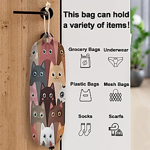 Animal Cat Plastic Bag Holder, Cat Pattern Grocery Bag Storage Holder Garbage Shopping Bag Trash Bags Organizer for Kitchen Home