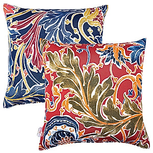 JMGBird 18×18 Inch Outdoor Lumbar Pillows Pack of 2 Colors Waterproof Throw Pillows with Insert Rectangular Decorative Garden Cushion for Home Furniture Patio Coach Sofa