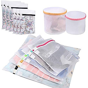Bagail Set of 13 Mesh Laundry Bags,11 Fine Mesh Laundry Bags and 2 Bra Wash Bags