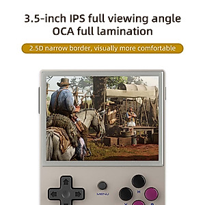 Topoo RG35XX Handheld Arcade Game Console with 5000 Classic Games, 64G Retro Game Console, 3.5 Inch - Gray