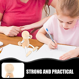 2 Pcs Unfinished Wood Peg Dolls Mini People Doll Robot Wooden Figures Decorative Peg Dolls Toy for Painting DIY Craft Art Projects