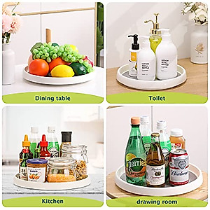 Set of 6, 12 Inch Non-Skid Lazy Susan Turntable, Lazy Susan Organizer for Cabinet, Pantry Organization, Kitchen Storage, Refrigerator, Countertop, Spice Rack (6 Pack 12 in)