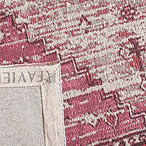 SAFAVIEH Classic Vintage Collection Runner Rug - 2'3" x 8', Fuchsia, Oriental Medallion Distressed Design, Non-Shedding & Easy Care, Ideal for High Traffic Areas in Living Room, Bedroom (CLV113R)