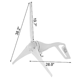 SmarketBuy Wind Turbine 400W Hybrid DC 24V Wind Turbine Generator 800R/min Hybrid Controller Wind Turbine Kit with Hybrid Charge Controller Home Power