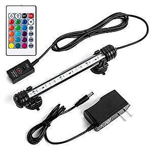 iKefe 7.5" Color Changing LED Fish Tank Aquarium Submersible Light with Remote / Colored Aquarium LED Tank Lights Fixture for Underwater Decorations, Plant Grow, Saltwater Freshwater Fish, KR5007