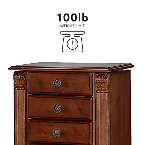 Powell Lightly Distressed "Deep Cherry" Jewelry Armoire