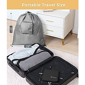 Travel Laundry bags, 2 Pack [Upgraded] Dirty Laundry Travel Bag, Foldable Dirty Clothes Bag for Traveling, Washable and Small Laundry Bag with Handles for Suitcase, Gym, Camping