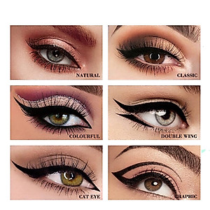 TUKEFEV Eyeliner Stamp 2 Pack Eyeline Black Pencil Eye Liner Impermeable Waterproof Smudge Proof Eyeliner Liquid for Women