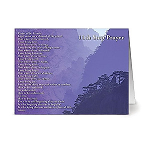Sobriety Greeting Cards – 24 Pack – Sobriety Prayers Note Cards – Unique Design – Kraft ENVELOPES Included – Blank Greeting Card – Glossy Cover Blank Inside – by Note Card Café