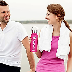 Personalized Water Bottles with Straw, Custom Insulated Water Bottle Engraved Name Text for Women Men Girls Boys-12oz/26oz