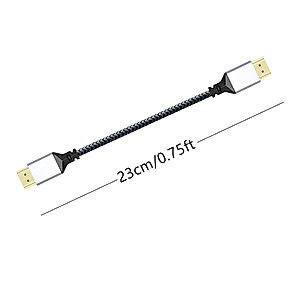 RIIEYOCA UHD 4K HDMI Male to HDMI Male Braided Cable 0.75ft 18Gbps High Speed HDMI 2.0 Cable Supports 4K@60Hz,1080p,2K,HDCP 2.2,ARC,3D, Male to Male Cord for Blu-ray Players,HDTV,3D,Roku Ultra (2pack)