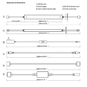 Smart Under Cabinet Lighting Strip Lights White & Color Changing Dimmable Work with Alexa Google Smart Thing Phone App, RGB Multi Colored Lamp for Kitchen Counter Light Fixture (6 Lights Bar Kit)