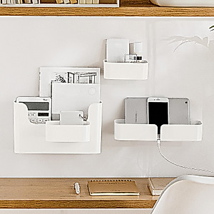 Poeland Floating Shelf Wall Mounted Non-Drilling Adhesive Bathroom Organizer Ledge Shelf for Home Decor/Kitchen/Bathroom Storage 8pcs