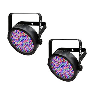 (2) Chauvet DJ SlimPar 56 LED DMX Slim Par Can Stage Pro RGB Lighting Effects