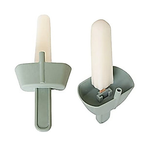 Mango Co. Silicone Popsicle Holder For Kids No Drip With Built In Straw 2 PACK (Dark Green/Sage)