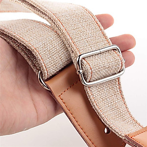 Longteam Simple Linen Leather Ukulele Strap Adjustable Length Durable Uke Straps with Nail, Rope, Picks (Coffee)