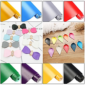 Ramya Smooth Solid Color White Faux Leather Sheets 1Rolls 12"x 53" (30cm x 135cm),Faux Leather is Great for Handmade DIY Craft Projects, Bows,Leather Earrings (White)