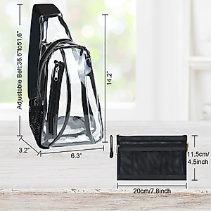Clear Sling Bag, Stadium Approved Mini PVC Crossbody Shoulder Backpack, Transparent Casual Chest Daypack for Women & Men, Perfect for Hiking, Stadium or Concerts
