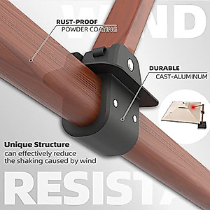 PURPLE LEAF 9' X 12' Double Top Deluxe Wood Pattern Rectangle Patio Umbrella Offset Hanging Umbrella Outdoor Market Umbrella Garden Umbrella, Beige