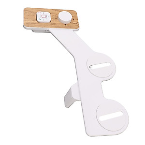 Hyuduo Button Bidet Attachment, Toilet Bidet Attachment with 7/8 Copper Tee, Wood Grain Button Dual Nozzle Bidet Attachment, Ultra Slim Bidet, Bidets