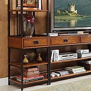 Modern Craftsman Distressed Oak 3Piece Entertainment Center by Home Styles