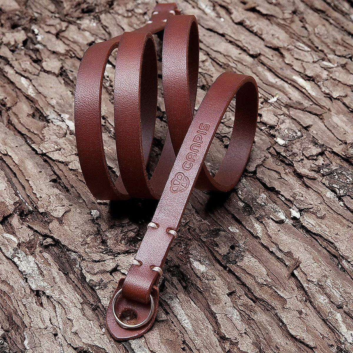 CANPIS Genuine Leather Camera Neck Shoulder Strap Compatible with Fujifilm Sony Olympus Panasonic Lecia Canon Nikon Mirrorless Compact Cameras (Brown, Retro Style, Slim Belt)