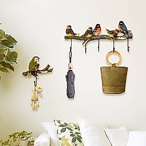 DOITOOL Bird Coat Wall Hook Cast Iron Birds On Branch Hanger Single Hook Cute Hook for Coats Hats Keys Towels Clothes