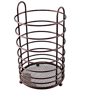 Dependable Industries inc. Essentials Kitchen Cutlery Holder Utensil Caddy Mesh Bottom (Bronze)