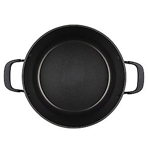 KitchenAid Hard Anodized Nonstick Stockpot with Lid, 8 Quart, Onyx Black