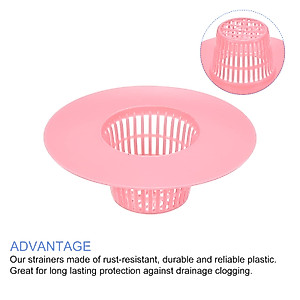 METALLIXITY Bathroom Sink Drain Strainer(2.2" x 0.6") 6pcs, Shower Drain Hair Catcher, Shower Drain Cover Fits - for Bathroom Bathtub Wash Basin Hole Shower Drains, Pink