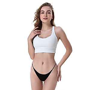 BY.ECG Women's Cotton Thong Double-Layer Sexy G-String Nude 3 Pack (S)