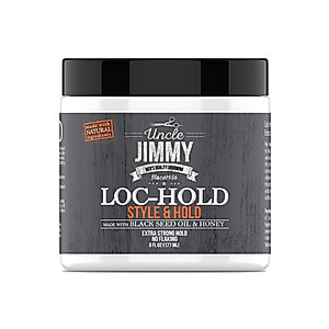 Uncle Jimmy Loc Hold Premium Hair Styling Pomade/Hair Wax - Medium to Strong Hold Clear Thick Formula Palmade 6 Fl Oz