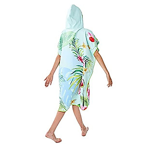 ZHAOLEI Beach Bathrobe Changing Robe Poncho with Hood Surf Poncho Compact Quick Dry Hooded Towels Gift (Color : D, Size : 70x90cm)