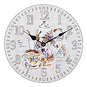 La Crosse Clock 404-2631T-INT 12 Inch Tea Time Quartz Wall Clock